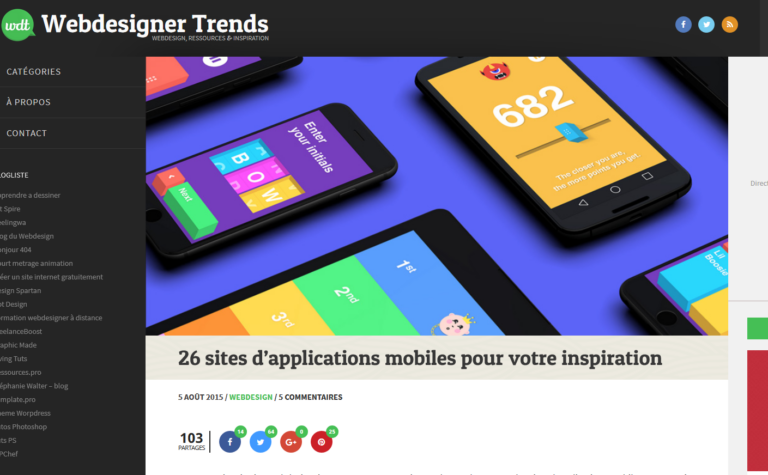 La Liste Complète des Inspirations de Design pour votre Application Mobile